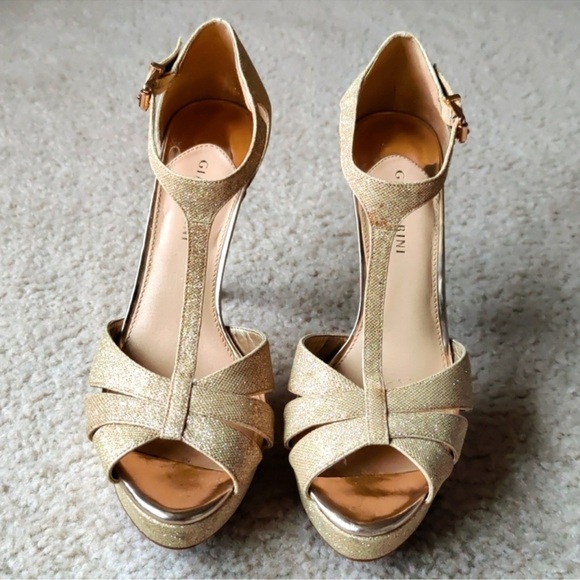 Shoes | Elegant Gold Peeptoe Heels With Tstrap Design | Poshmark